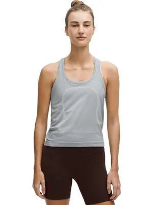 Lululemon Swiftly Tech Racerback Tank Top 2.0 Spandex Stripe White/grey Oasis