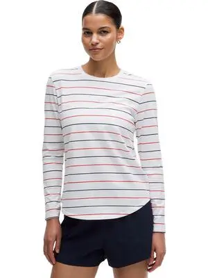 Lululemon Love Long-sleeve Shirt - Swap Stripe White Retro Red