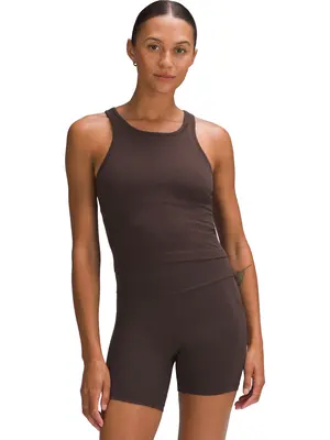 Lululemon Ebb To Street Cropped Racerback Tank Top Espresso