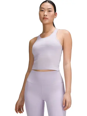 Lululemon Ebb To Street Cropped Racerback Tank Top Lilac Ether