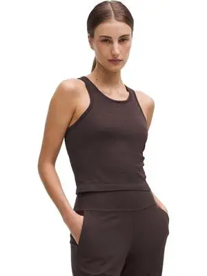 Lululemon Ebb To Street Cropped Racerback Tank Top Sequoia
