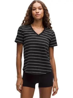 Lululemon Love V-neck T-shirt - Swap Stripe Black White
