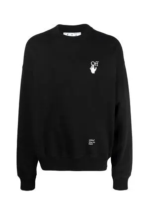 Off-White Arrows Motif Cotton Sweatshirt - Black