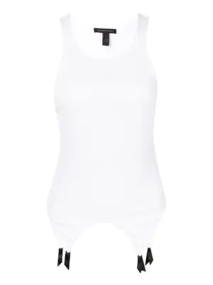 Kiki De Montparnasse Ribbed Garter Tank Top - White