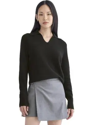 Everlane Cashmere Polo Sweater Black