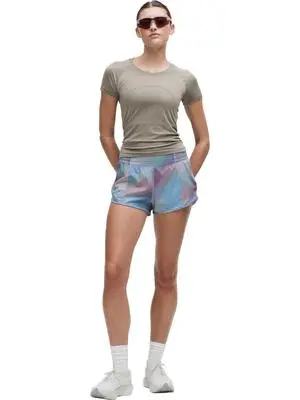 Lululemon Hotty Hot High-Rise Lined Short 2.5" Chroma Drift Blue Multi