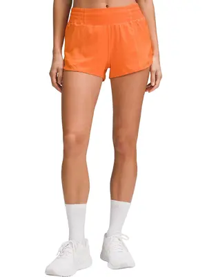 Lululemon Hotty Hot High-Rise Lined Short 2.5" Orange Flash