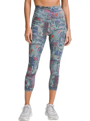 Lululemon Wunder Train High-Rise Crop 23 Mountain Marble Multi
