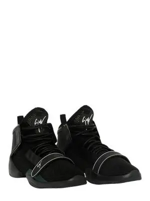 GIUSEPPE ZANOTTI Split Sole Logo Strap Sneakers - Black