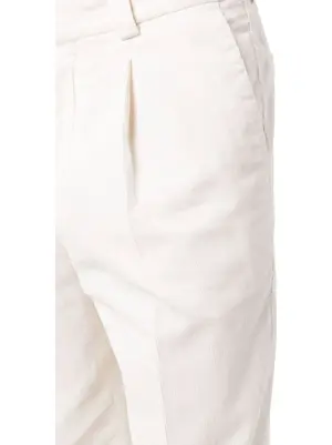 Brunello Cucinelli Pleat-detail Cotton Trousers - Neutrals
