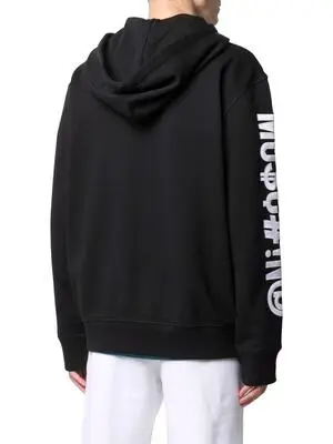 Moschino Logo-print Zipped Hoodie - Black