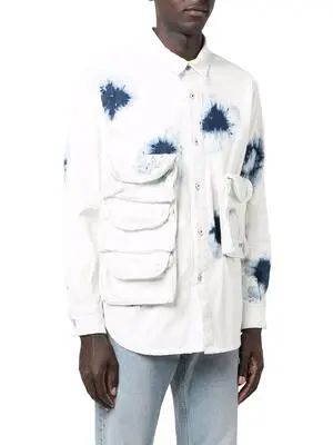 COUNTY OF MILAN Multi-pocket Denim Shirt - White