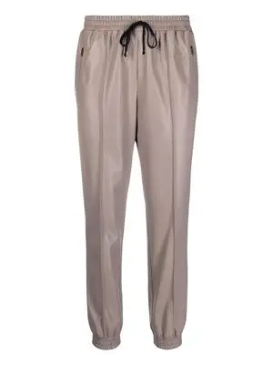 Philosophy Di Lorenzo Serafini Cropped Faux Leather Trousers - Neutrals