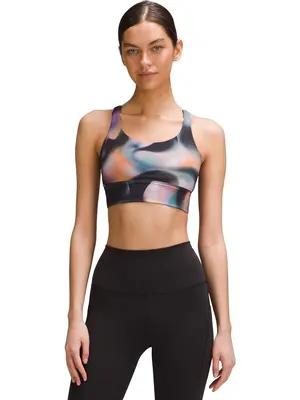 Lululemon Energy Longline Bra Digital Murmuration Teal Multi