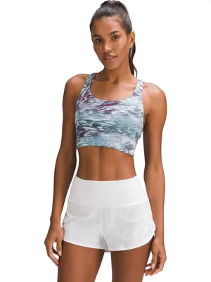Lululemon Energy Longline Bra Flicker Pace Utility Blue Multi