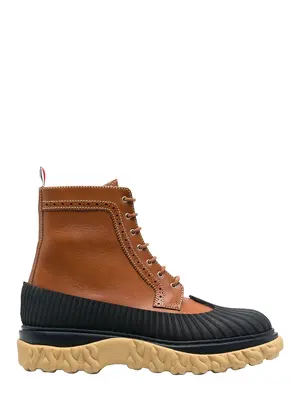 Thom Browne Duck Longwing Combat Boots - Brown