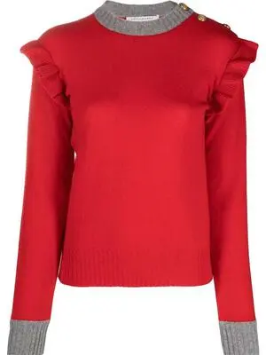 Philosophy Di Lorenzo Serafini Two-tone Ruffled Jumper - Red