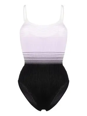MISSONI Ribbed-knit Two-tone One-piece