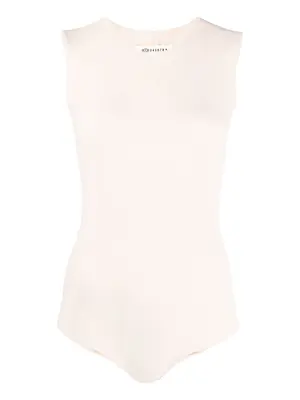 MAISON MARGIELA Sleeveless Jersey Bodysuit - Neutrals