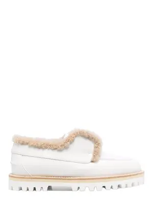 LE SILLA Chunky-sole Leather Loafers - White