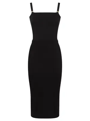 Dolce & Gabbana Logo-appliqué Sleeveless Midi Dress - Black
