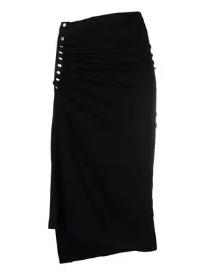 Rabanne Asymmetric Midi Skirt - Black
