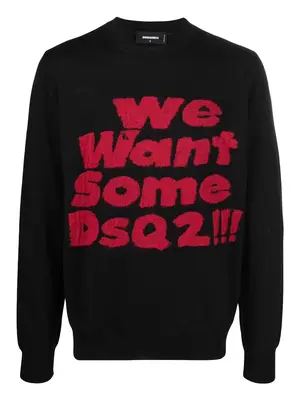 Dsquared2 Slogan Jumper - Black