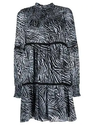 Michael Kors Zebra Print Mini Dress - Blue