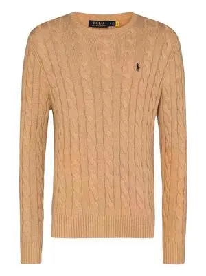 Polo Ralph Lauren Logo-embroidered Cable-knit Jumper - Brown