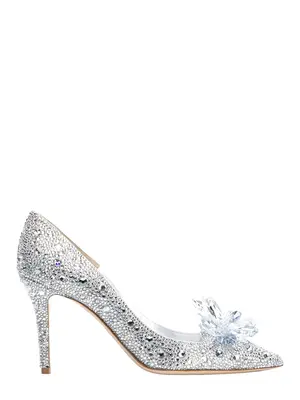 JIMMY CHOO Jimmy Choo Alia 85mm Crystal-Embellished Pumps Metallic