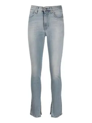 3x1 Slit-hem Skinny Jeans - Blue