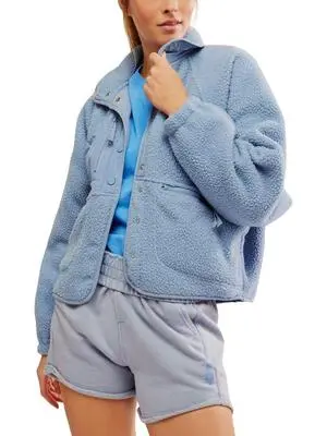 Free People Free People Movement Hit The Slopes Fleece Jacket Blue Grey