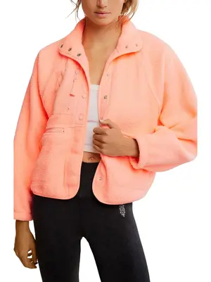 Free People Free People Movement Hit The Slopes Fleece Jacket Just Peachy