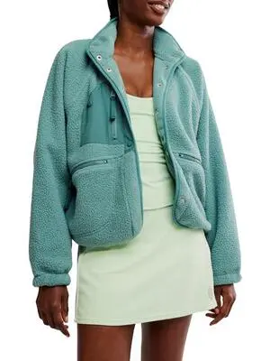 Free People Free People Movement Hit The Slopes Fleece Jacket Midnight Jade