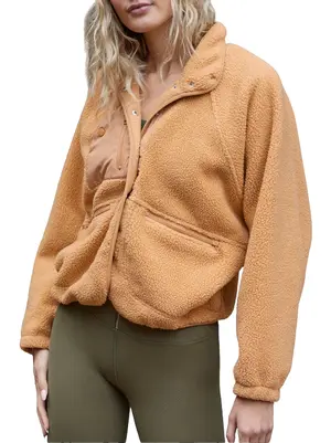 Free People Free People Movement Hit The Slopes Fleece Jacket Moroccan Amber