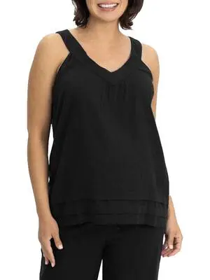 ANGEL MATERNITY V-Neck Maternity Tank Black