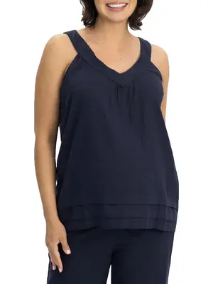 ANGEL MATERNITY V-Neck Maternity Tank Navy