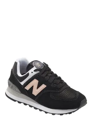 NEW BALANCE 574 Lace-Up Sneakers Black Multi