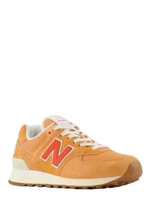 NEW BALANCE 574 Lace-Up Sneakers Copper/ Neo Flame