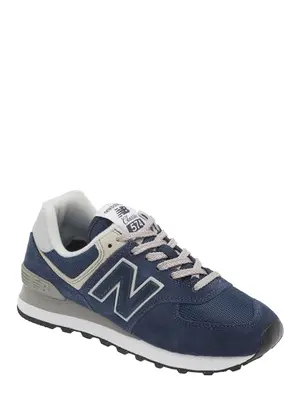 NEW BALANCE 574 Lace-Up Sneakers Navy/white