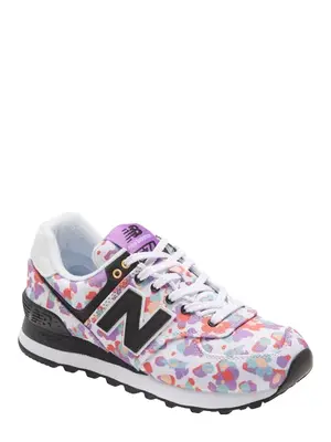 NEW BALANCE 574 Lace-Up Sneakers White Multi