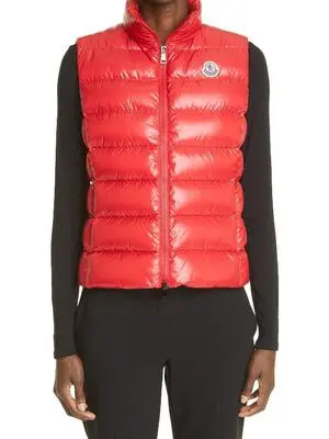 Moncler Ghany Water Resistant Puffer Vest - Red