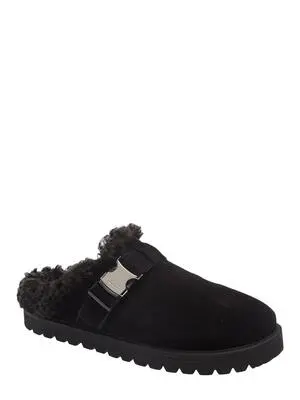 Moncler Faux Shearling Mule - Black