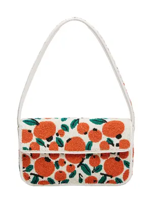 Staud STAUD Tommy Floral Shoulder Bag Orangescream