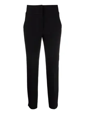 Peserico High-rise Slim-fit Trousers - Black
