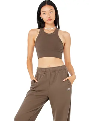 Alo Yoga ALO Seamless Delight High Neck Tank Hot Cocoa