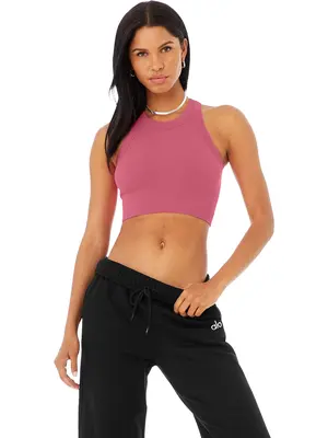 Alo Yoga ALO Seamless Delight High Neck Tank Raspberry Sorbet