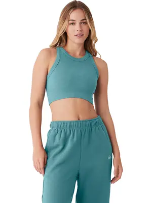 Alo Yoga ALO Seamless Delight High Neck Tank Teal Agate