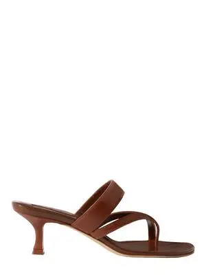 Manolo Blahnik Susa 50 Leather Sandals - Brown