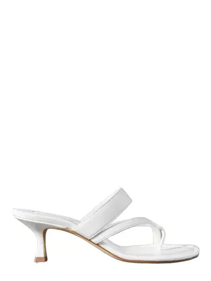 Manolo Blahnik Susa 50 Leather Sandals - White
